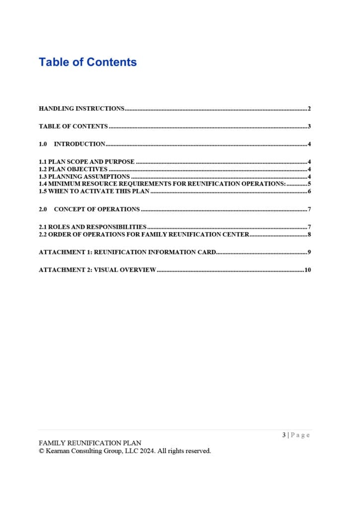 Family Reunification Plan - Kearnan Consulting Group, LLC